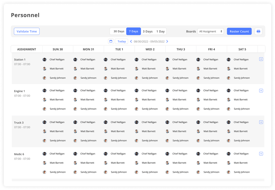 First Due | Scheduling & Personnel